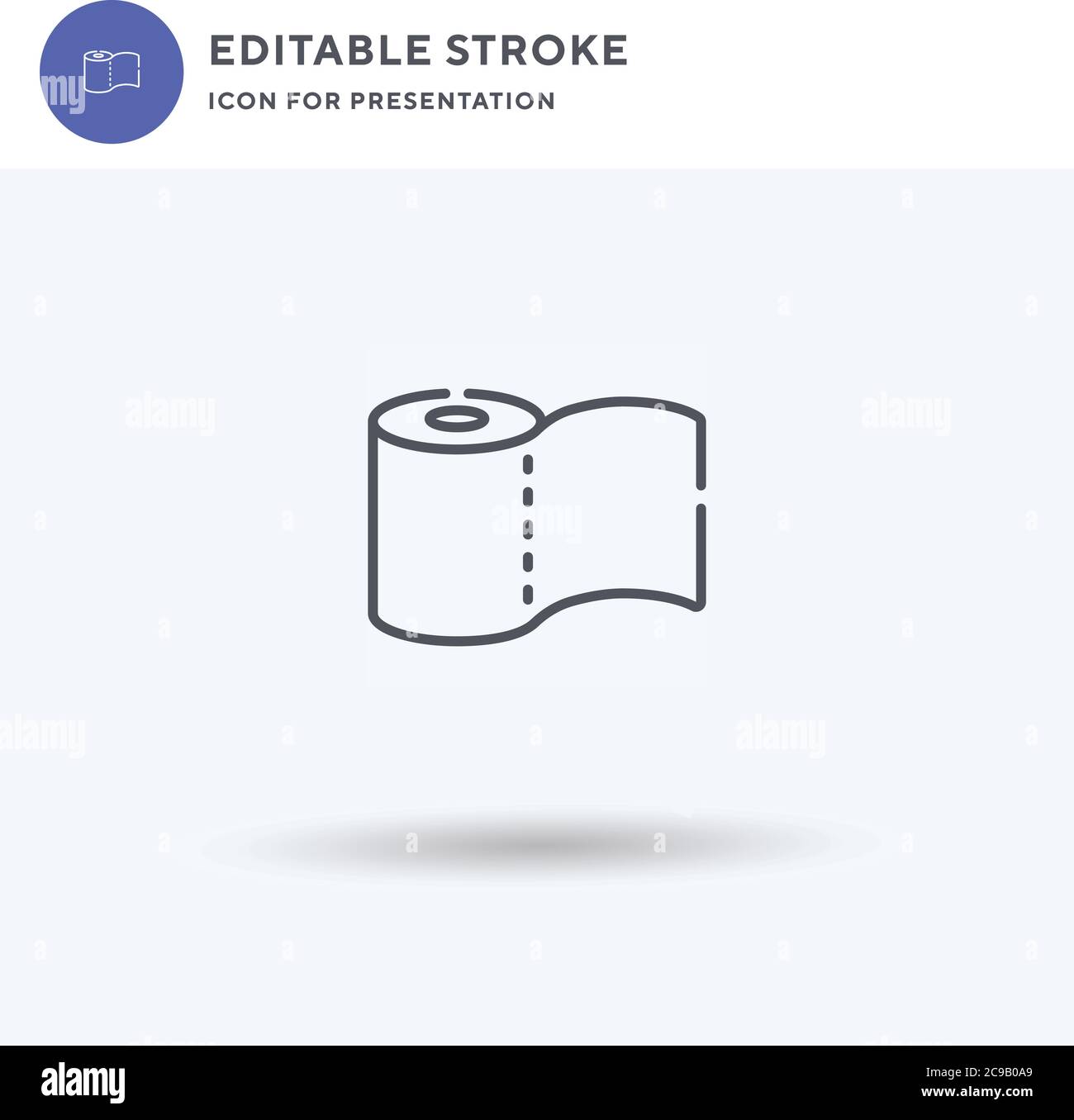 Toilet Paper icon vector, filled flat sign, solid pictogram isolated on ...