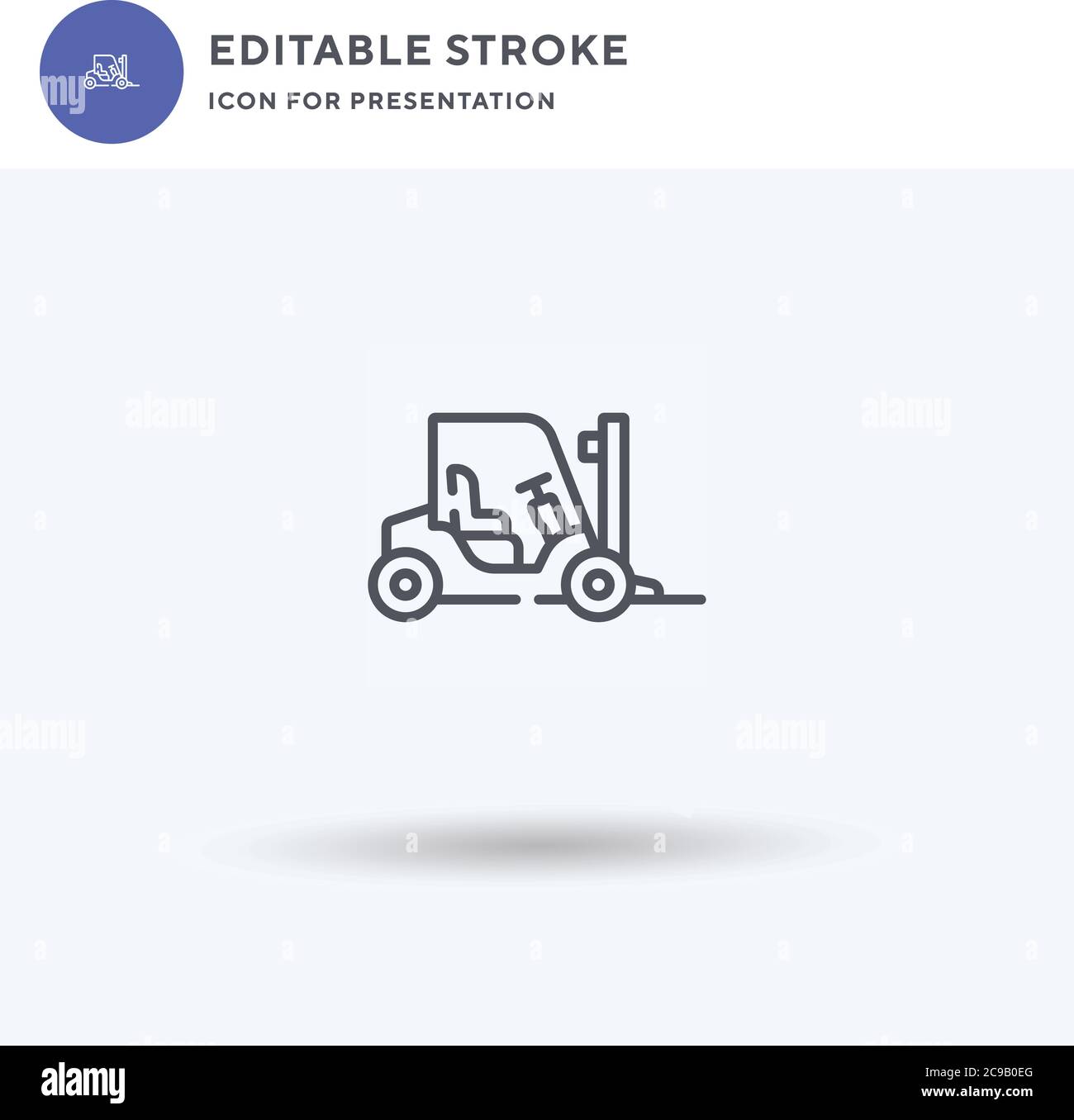 Forklift icon vector, filled flat sign, solid pictogram isolated on ...
