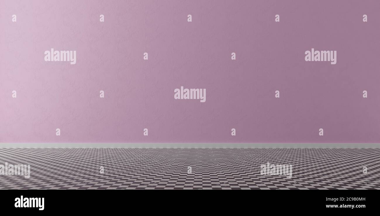 Interior room with pink wall, 3d illustration Stock Photo - Alamy