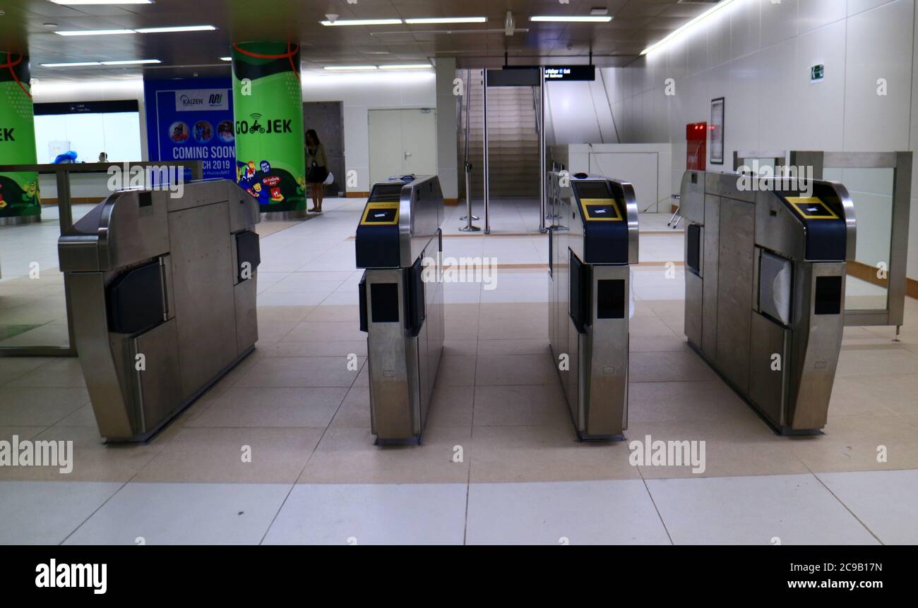 Jakarta, Indonesia - March 15, 2019: Passenger gates at Dukuh Atas ...