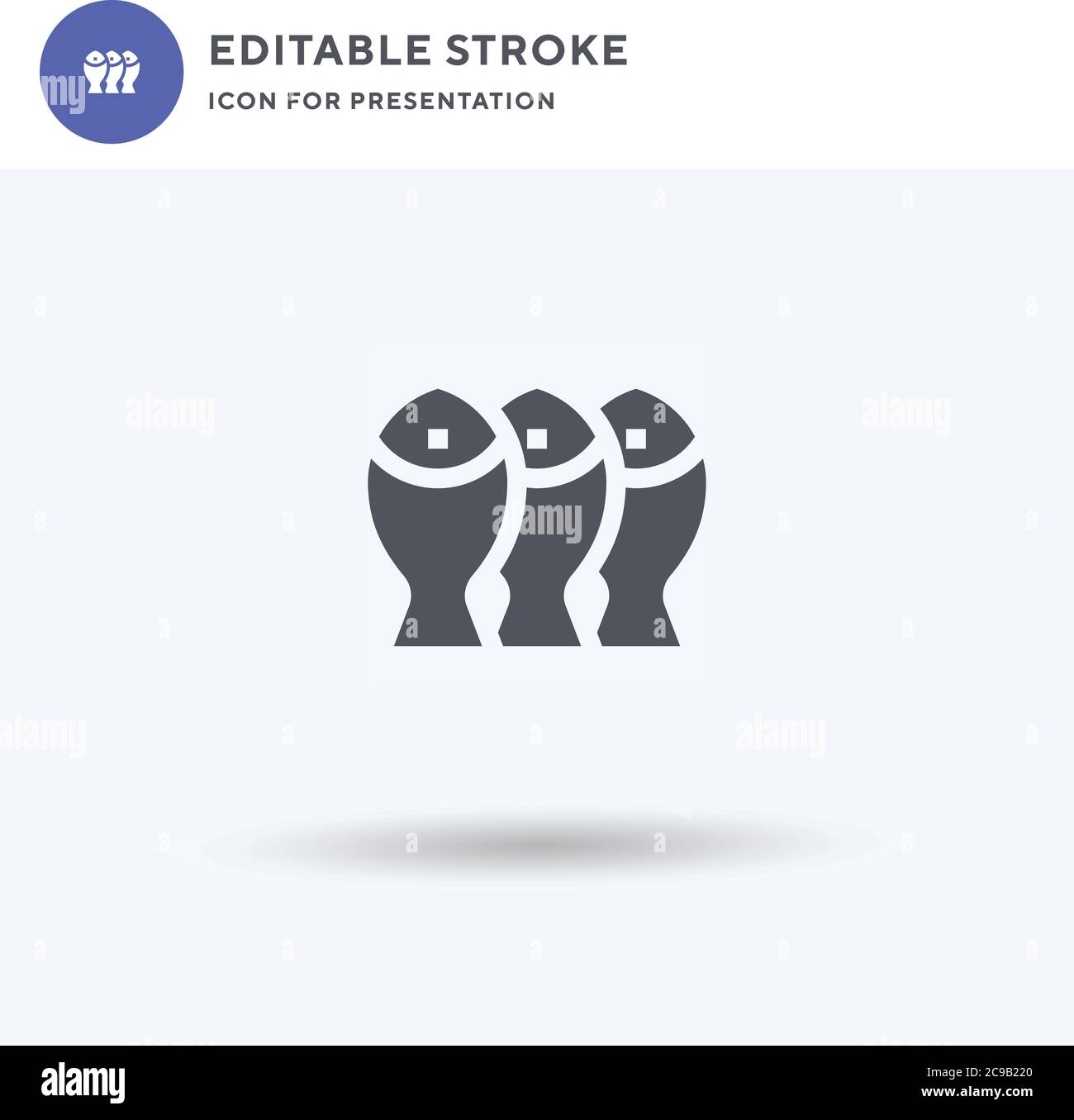 Dried Fish icon vector, filled flat sign, solid pictogram isolated on ...