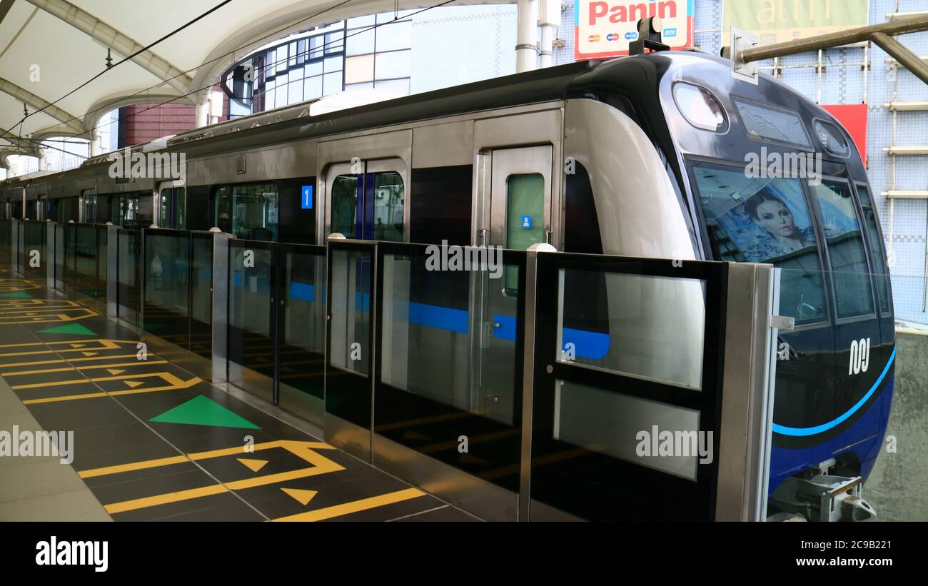 Jakarta, Indonesia - March 15, 2019: Mass Rapid Transit (MRT) trains at ...