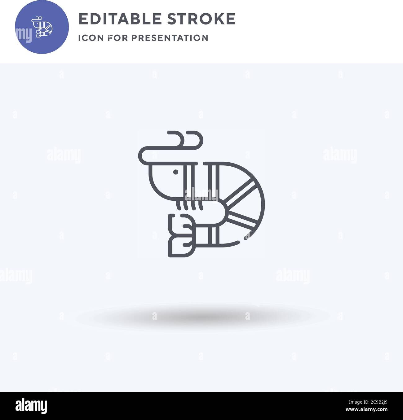 Shrimp icon vector, filled flat sign, solid pictogram isolated on white, logo illustration ...