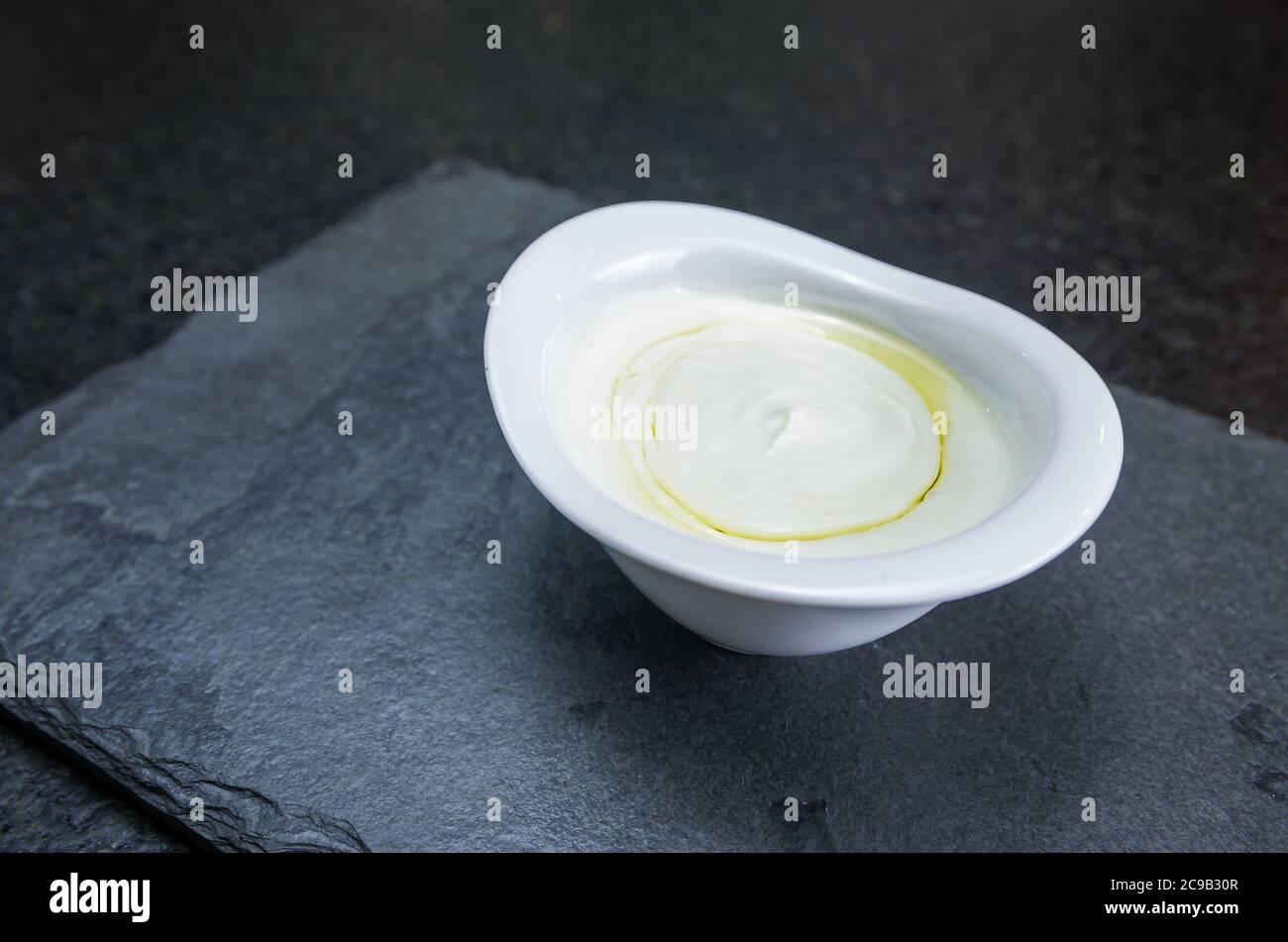 Delicious Lebanese (Arabic) food, labneh sauce, produced with curd ...