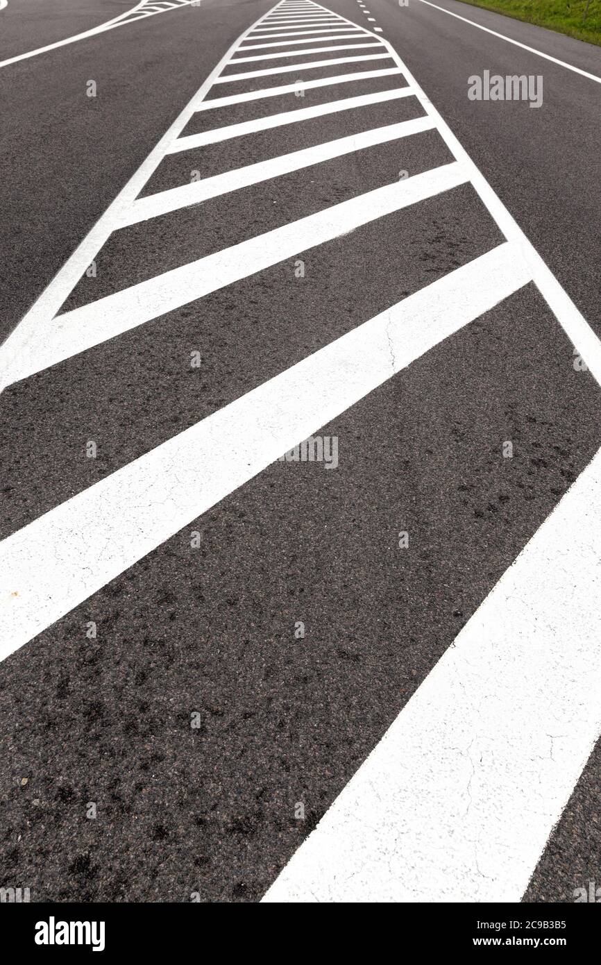 white road markings drawn Stock Photo - Alamy