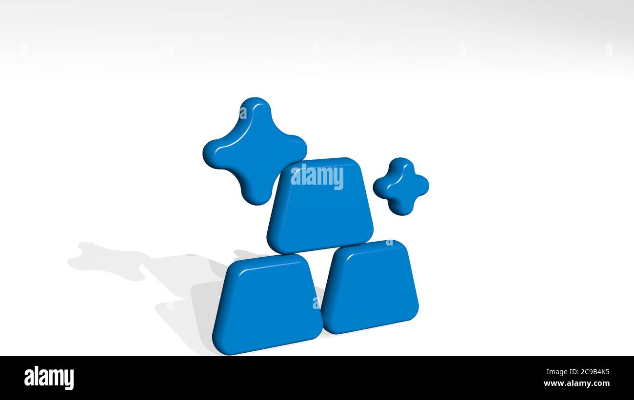 GOLD BARS from a perspective with the shadow. A thick sculpture made of ...