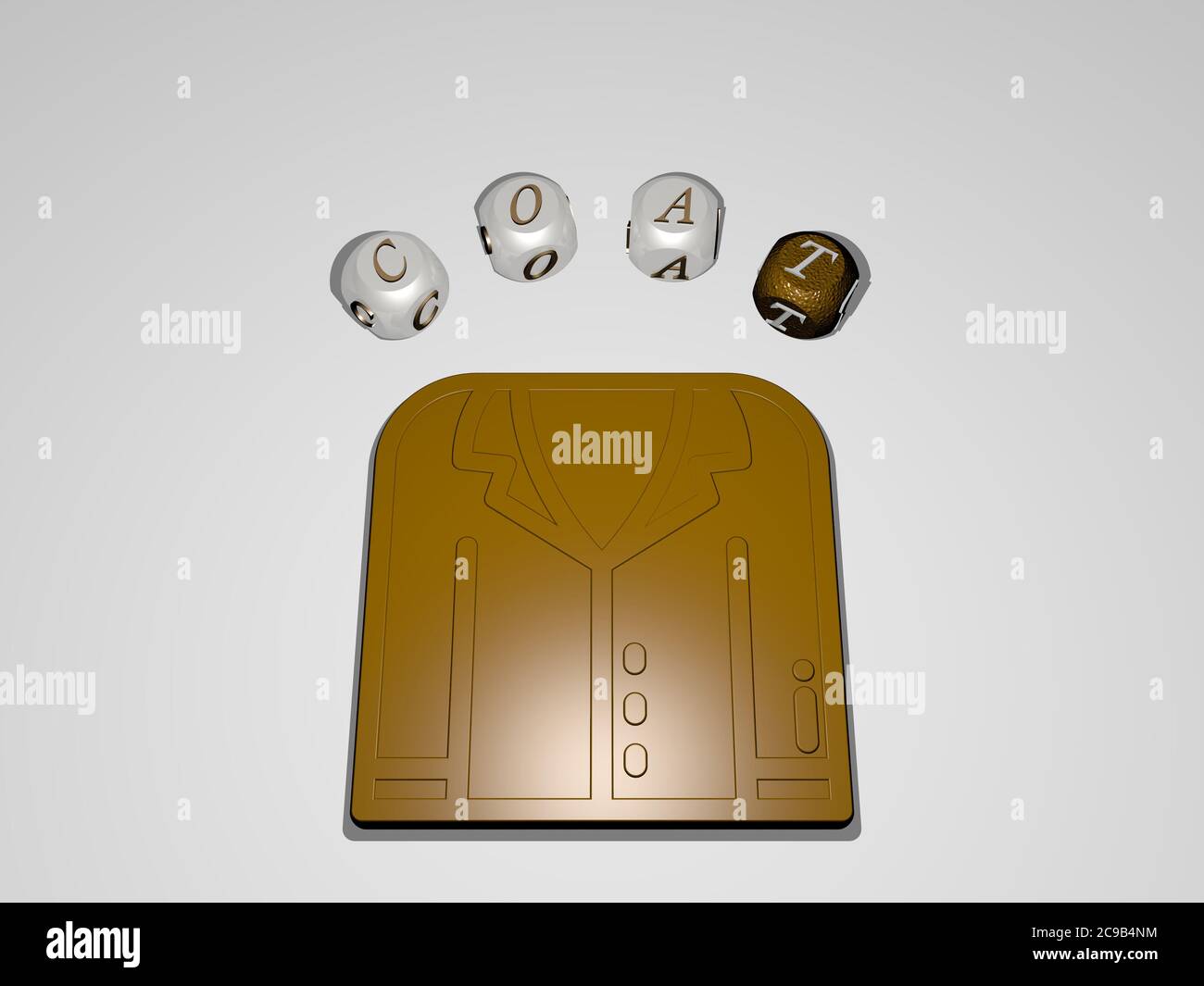 3D illustration of coat graphics and text around the icon made by ...
