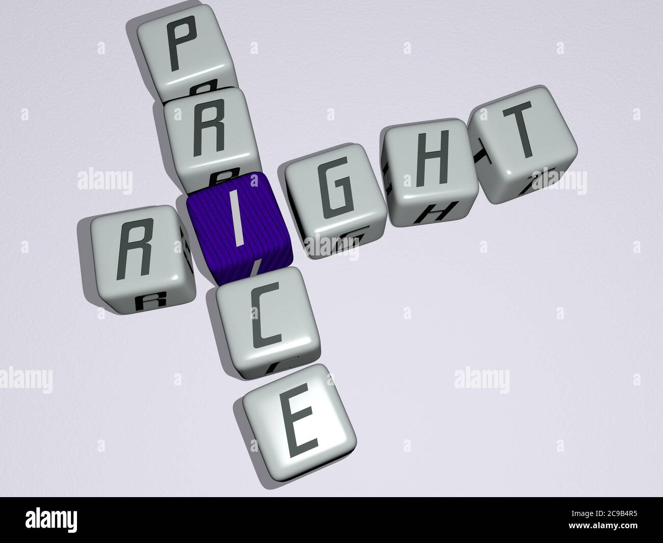 combination of right price built by cubic letters from the top ...