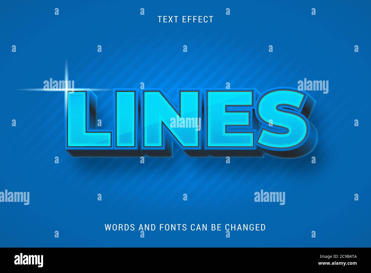 Lines text effect 100% editable vector eps file Stock Vector Image ...