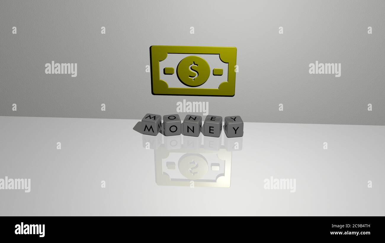 3D graphical image of MONEY vertically along with text built by ...