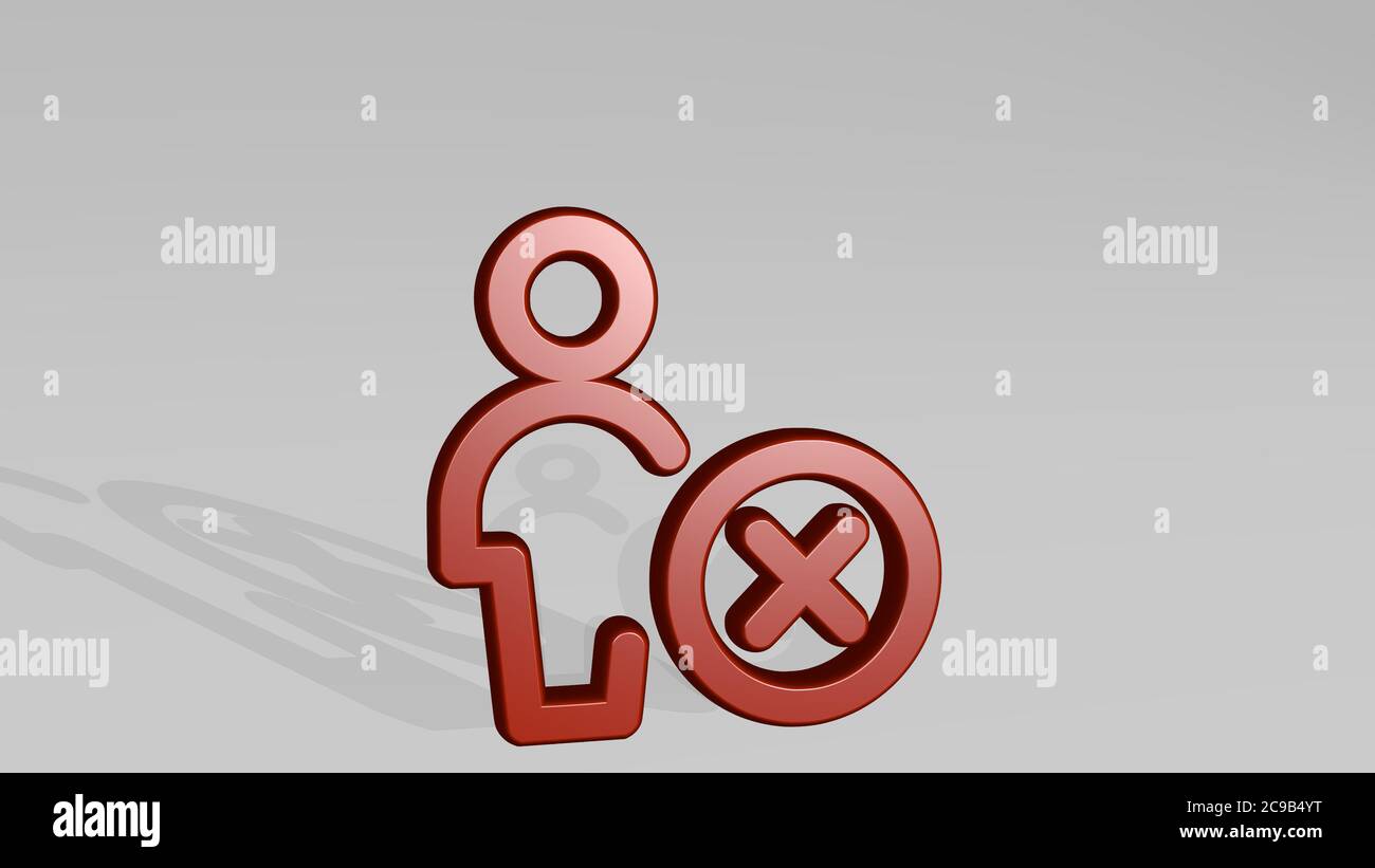 single neutral actions remove stand with shadow. 3D illustration of ...