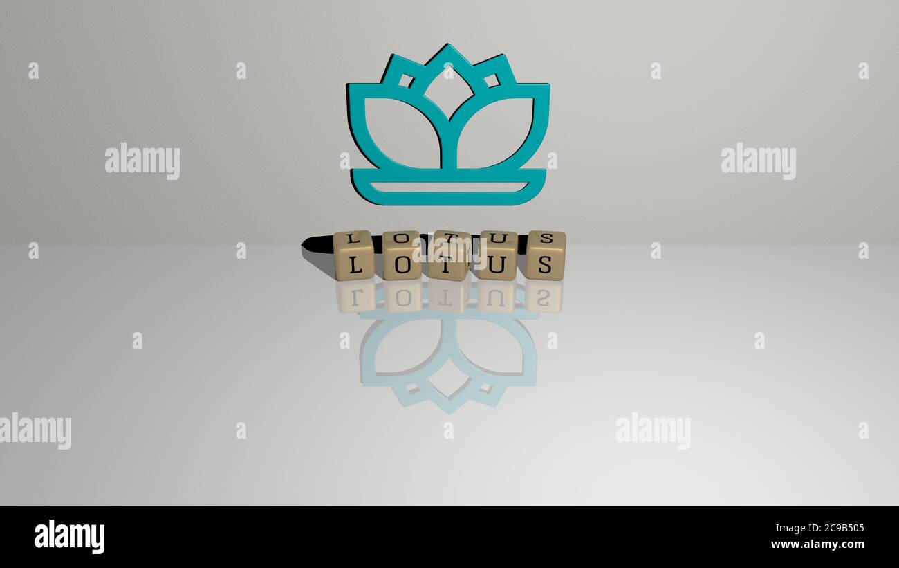 3D graphical image of LOTUS vertically along with text built by ...