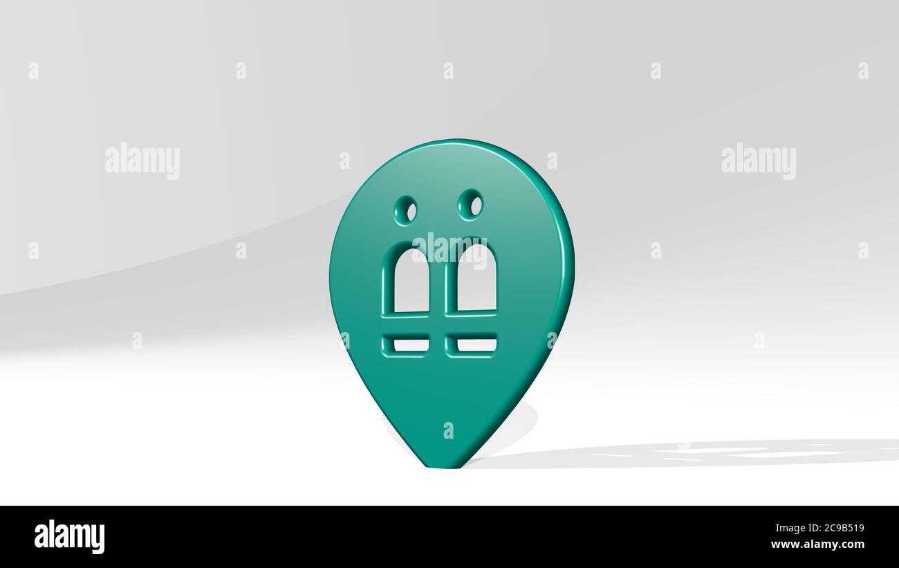 style three pin diving made by 3D illustration of a shiny metallic ...