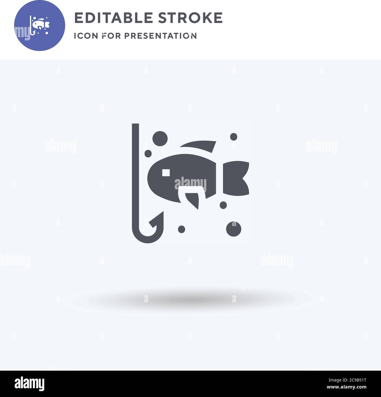 Fishing icon vector, filled flat sign, solid pictogram isolated on ...