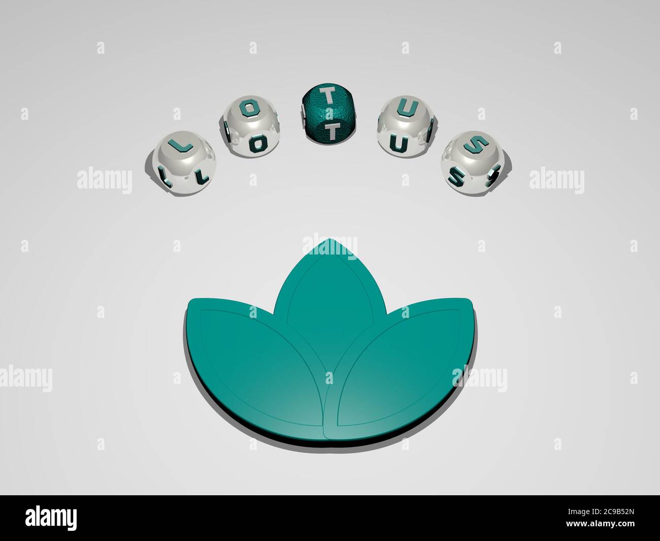 3D representation of LOTUS with icon on the wall and text arranged by ...