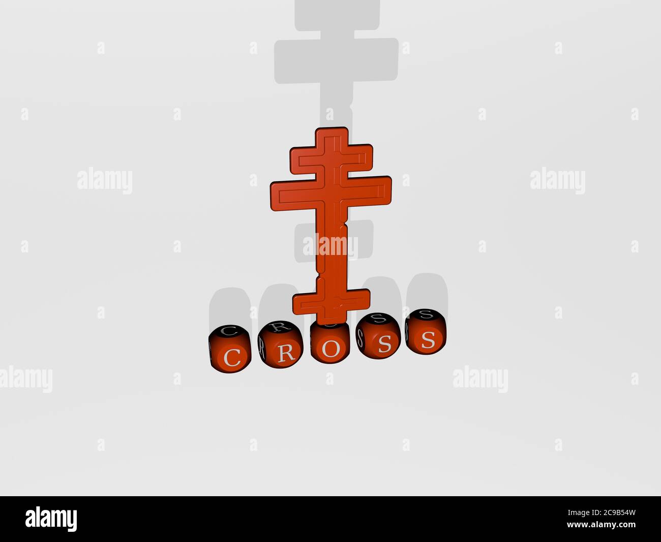 3D graphical image of CROSS vertically along with text built by ...