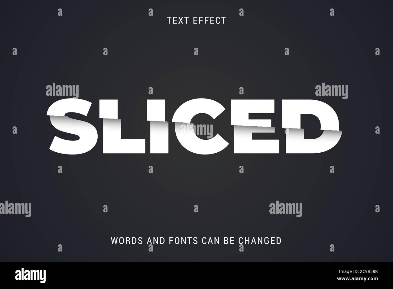 sliced text effect 100% editable vector image Stock Vector Image & Art ...