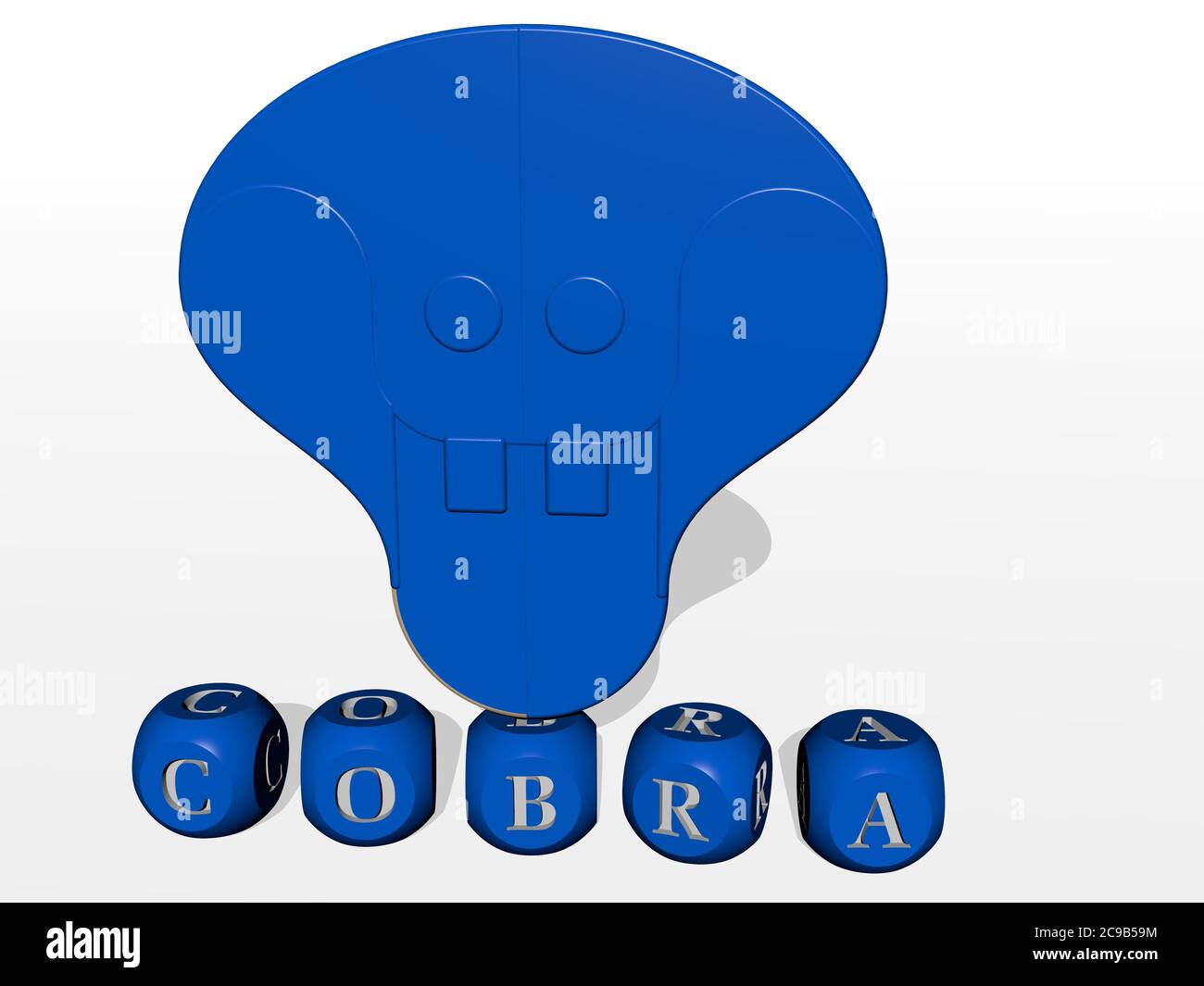 3D graphical image of COBRA vertically along with text built by ...