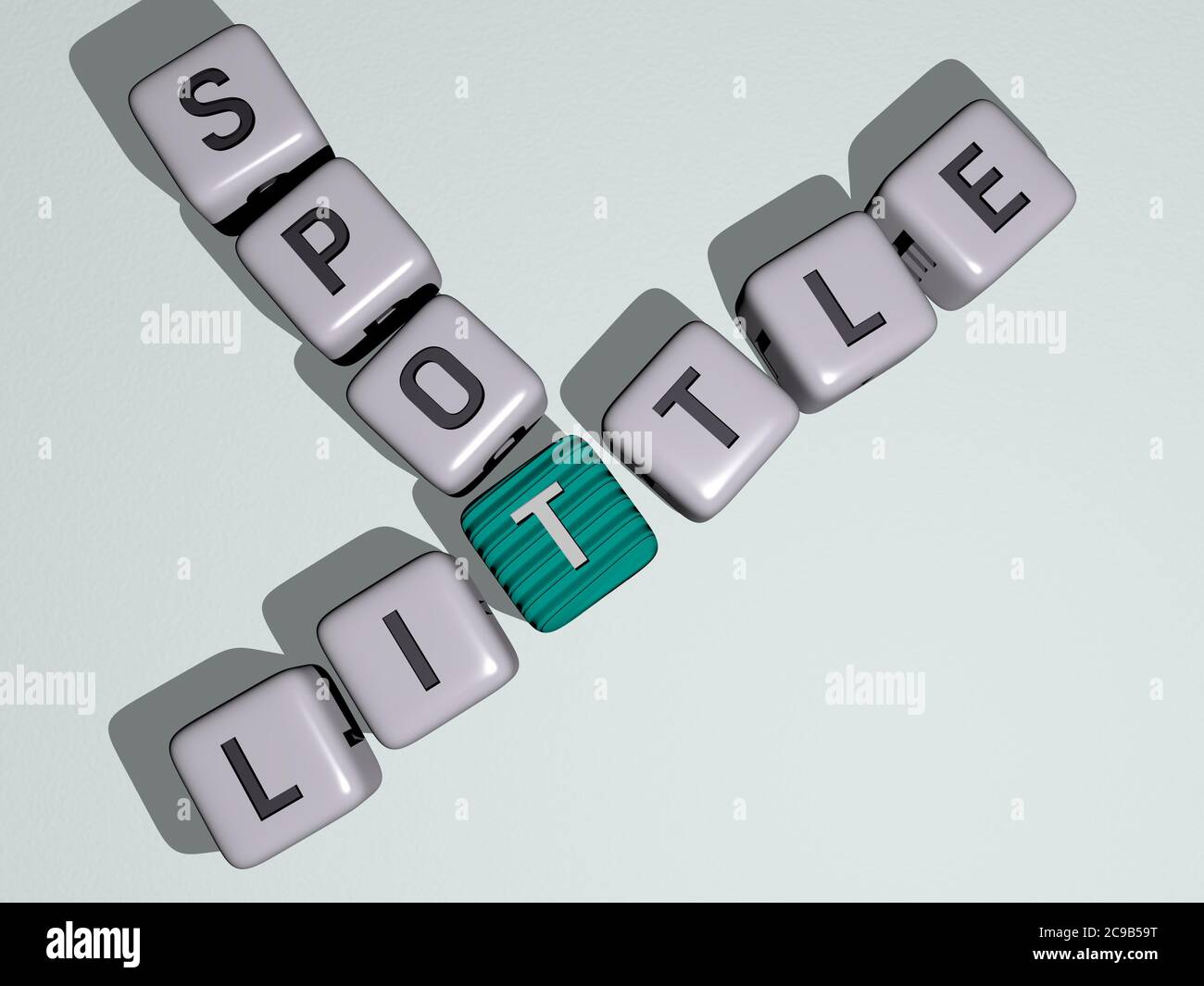 combination of LITTLE SPOT built by cubic letters from the top ...
