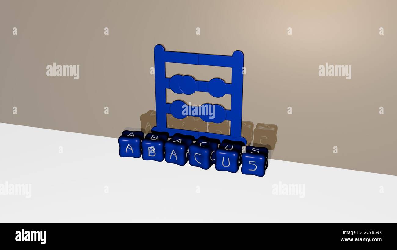 3D representation of ABACUS with icon on the wall and text arranged by ...
