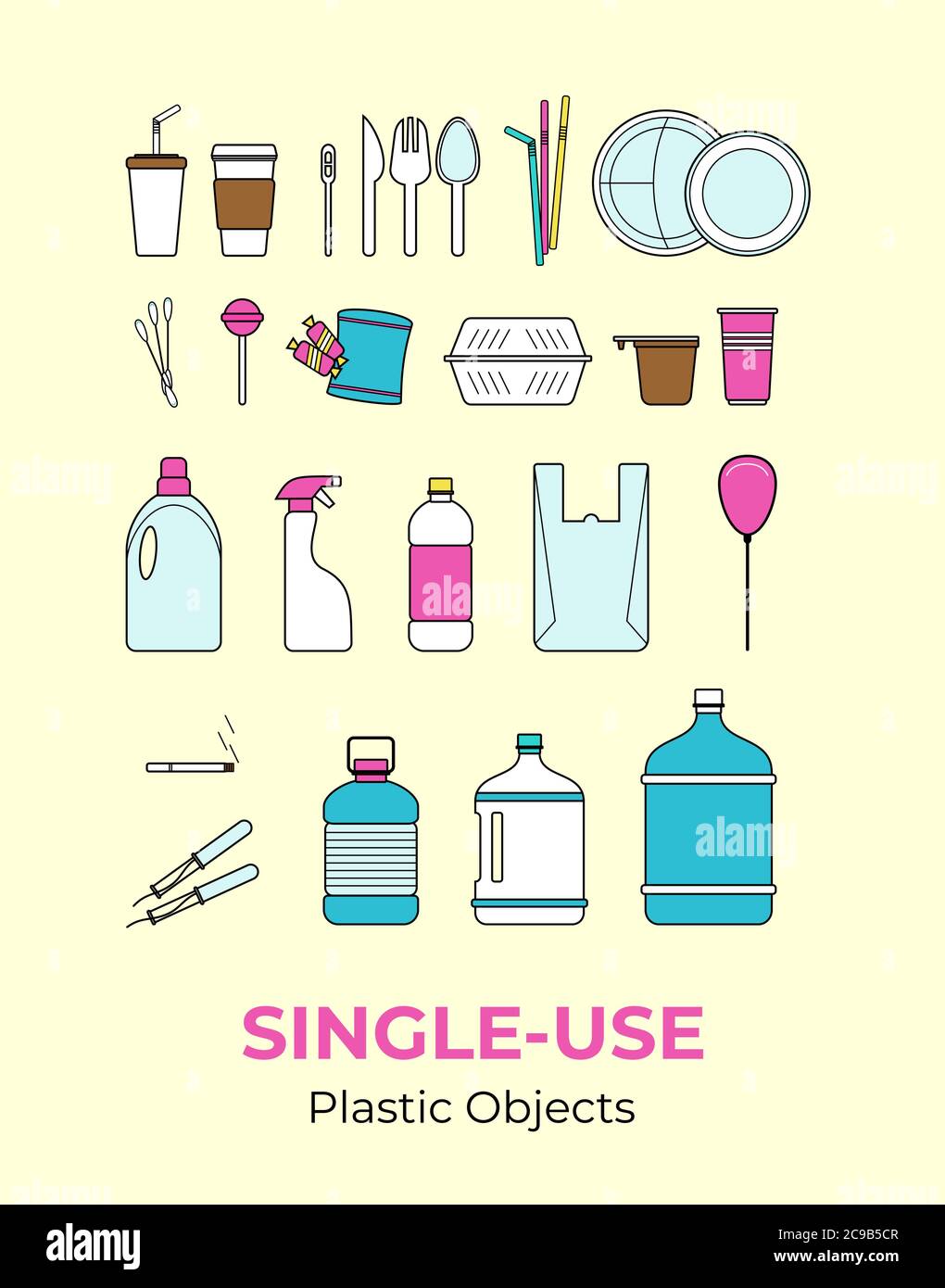 Plastic plates waste Stock Vector Images - Alamy