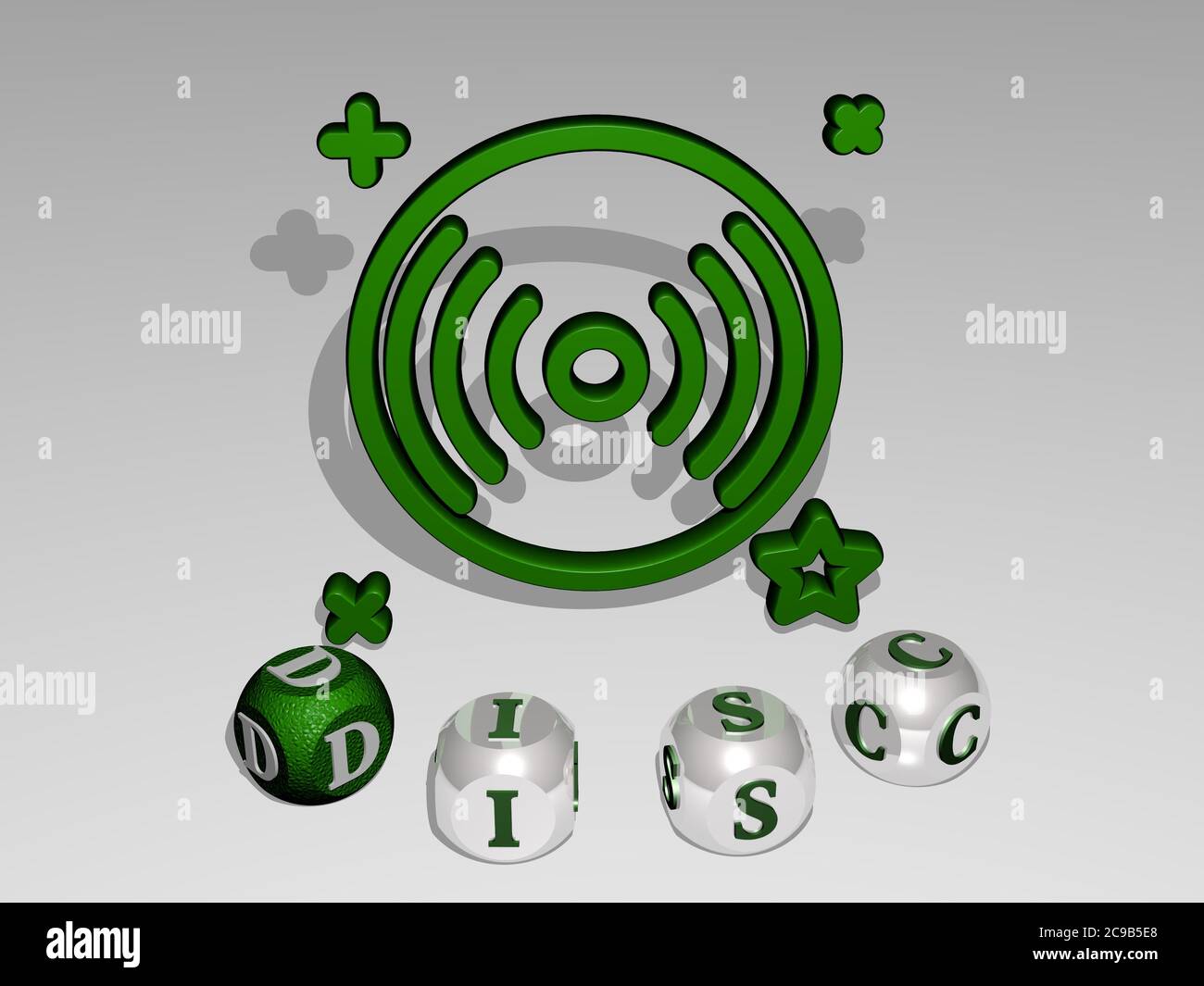 3D illustration of DISC graphics and text around the icon made by ...