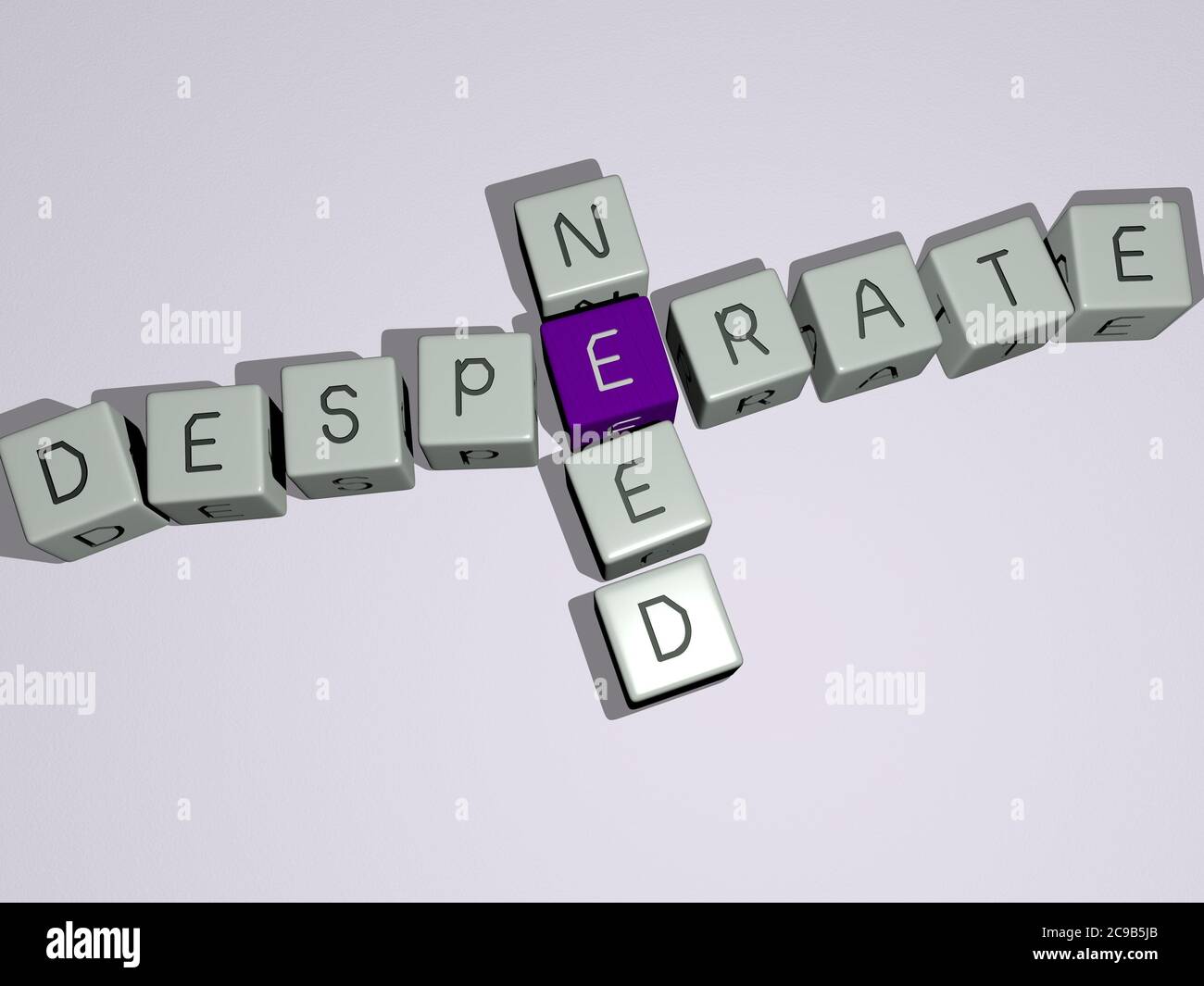 crosswords of desperate need arranged by cubic letters on a mirror ...