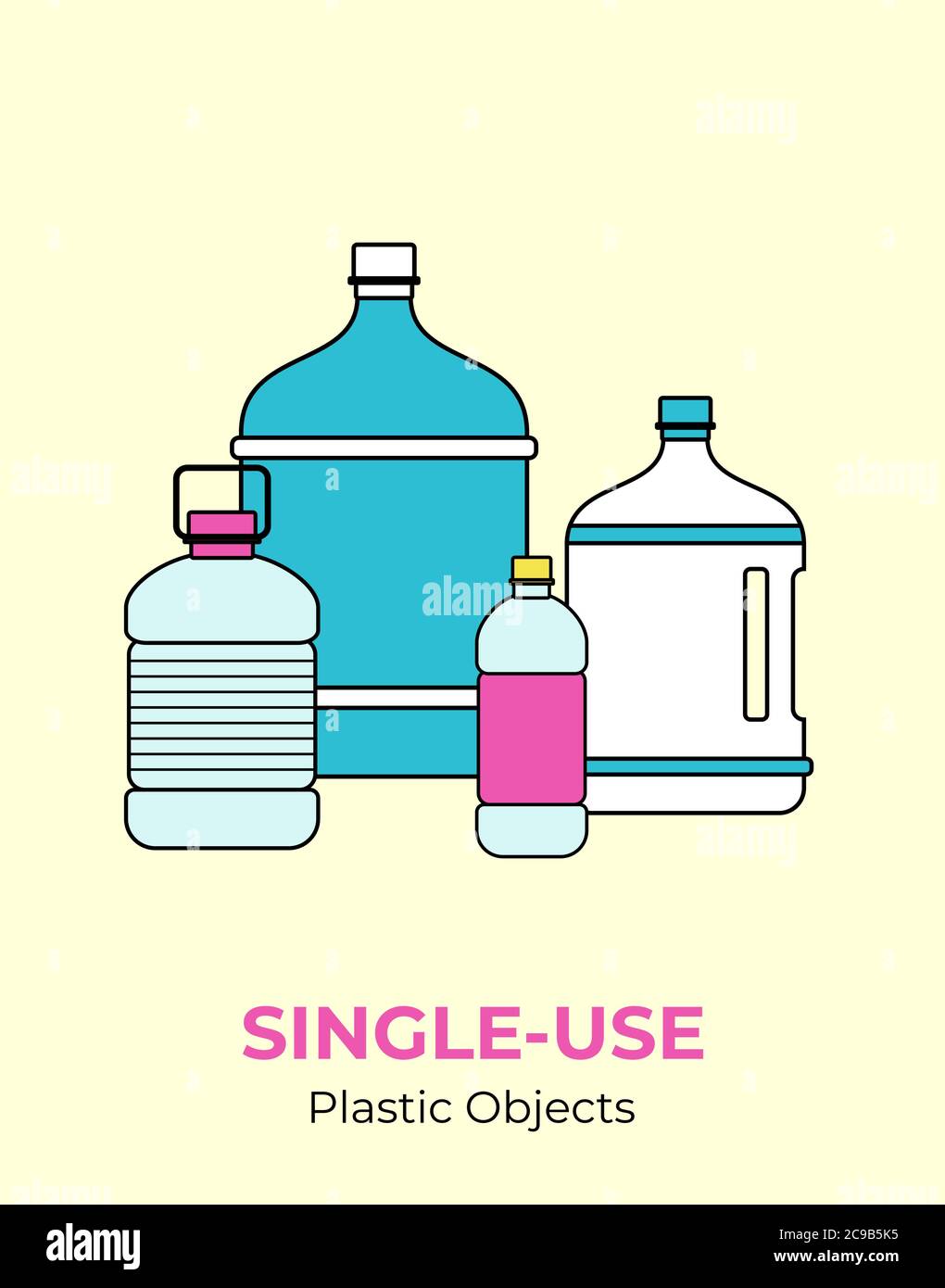 Single use plastic bottles Stock Vector Images - Alamy
