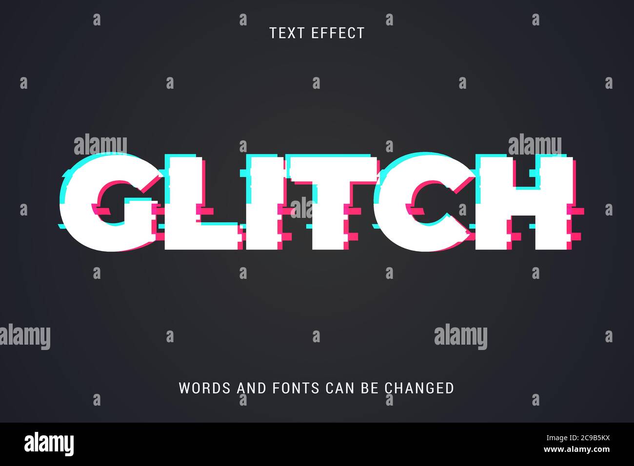 glitch text effect 100% editable vector image Stock Vector Image & Art ...