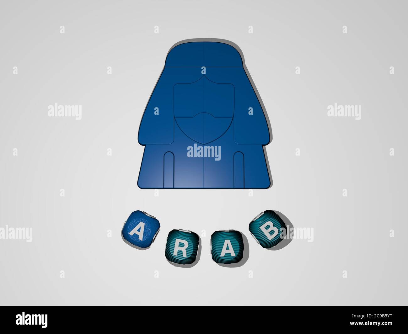 3D illustration of ARAB graphics and text around the icon made by ...