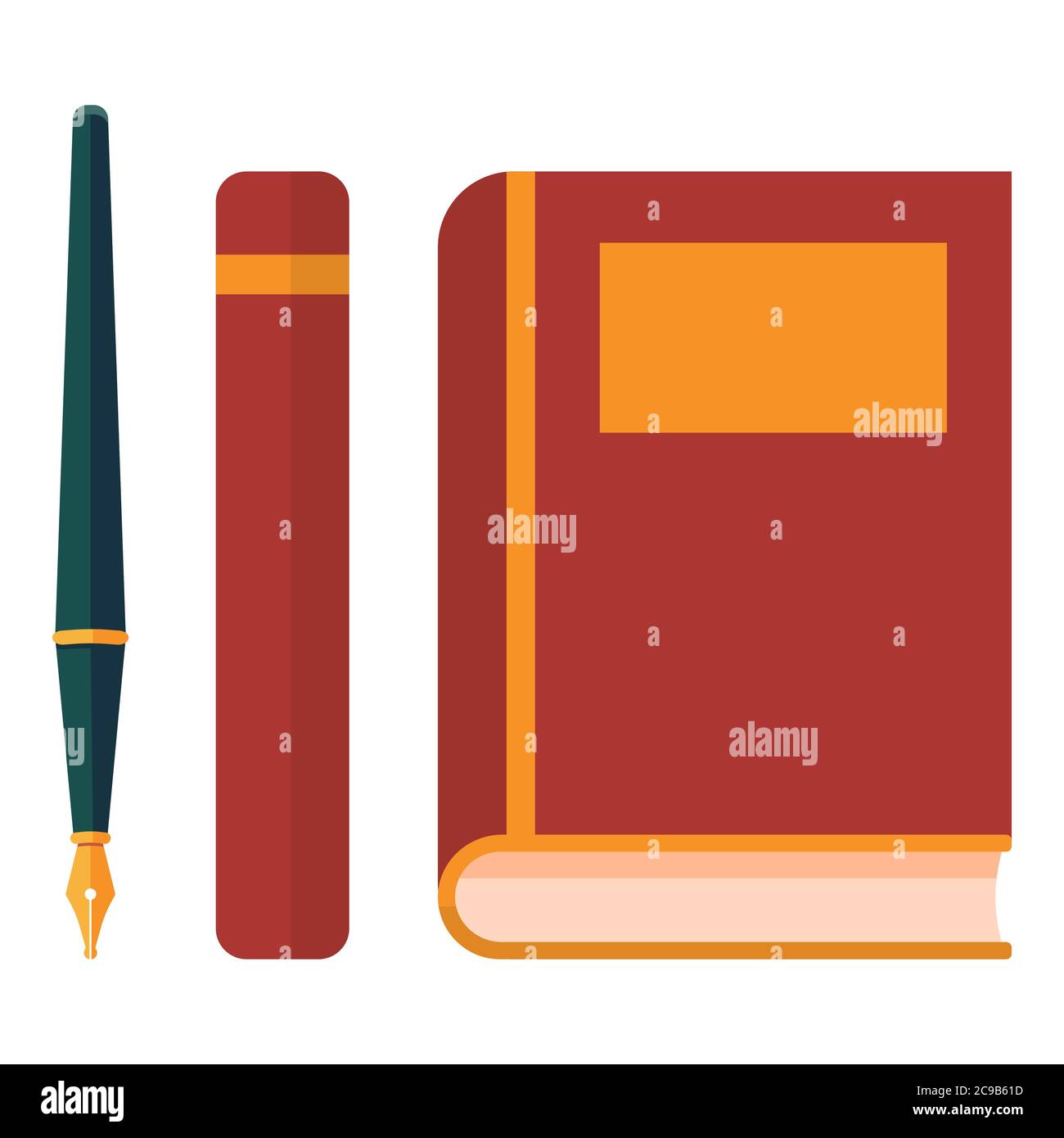 Fountain pen on book Stock Vector Images - Alamy