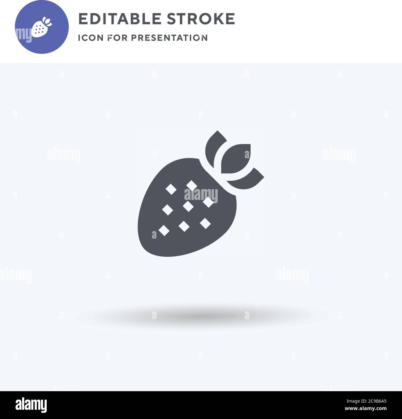 Strawberry icon vector, filled flat sign, solid pictogram isolated on ...