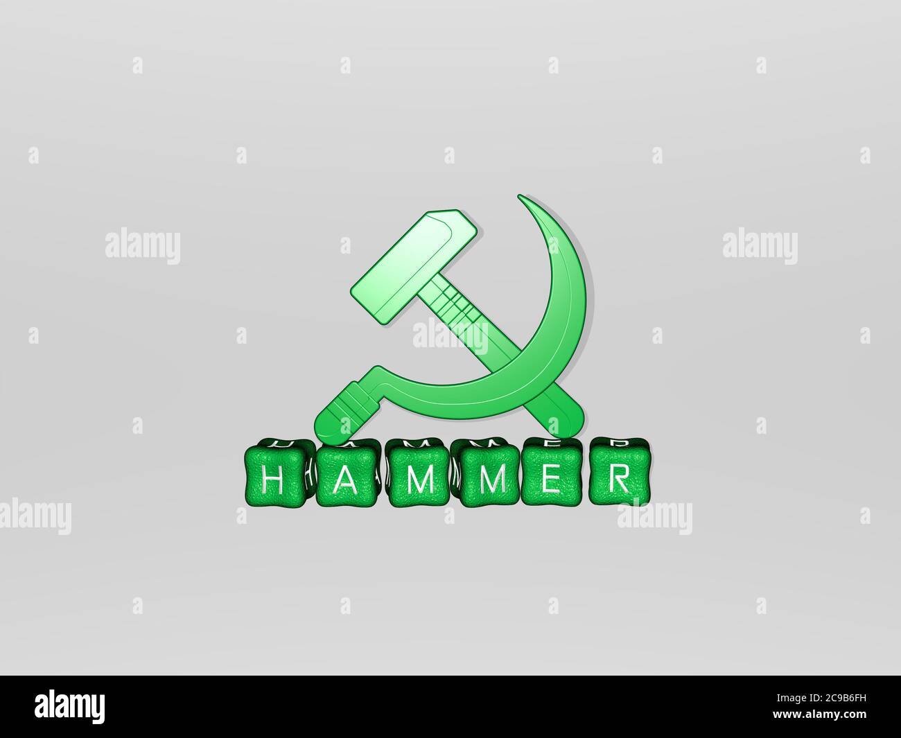 3D representation of HAMMER with icon on the wall and text arranged by ...