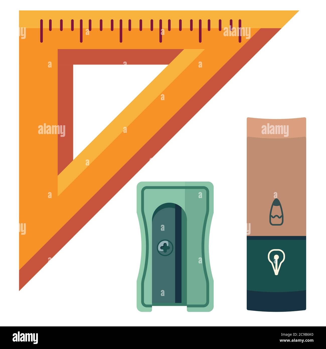 Eraser ruler Cut Out Stock Images & Pictures - Alamy