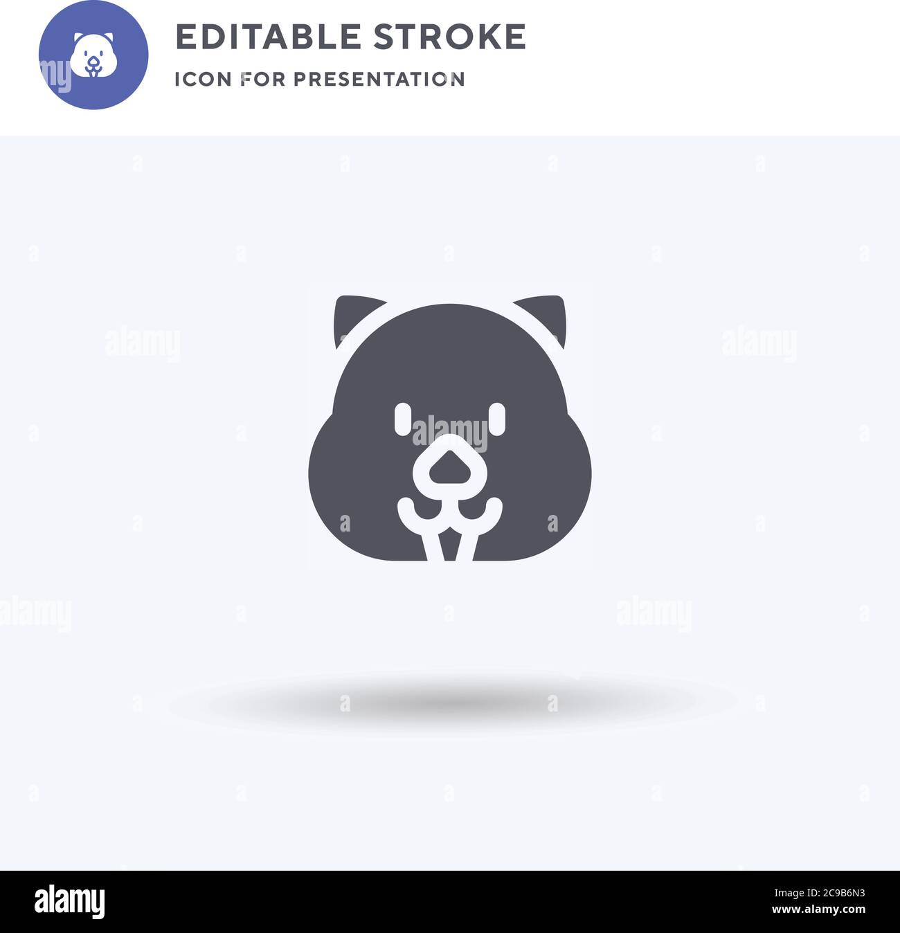 Wombat icon vector, filled flat sign, solid pictogram isolated on white ...