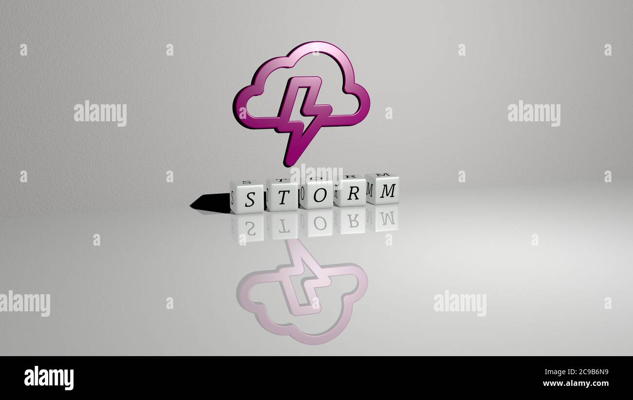 3D representation of STORM with icon on the wall and text arranged by ...
