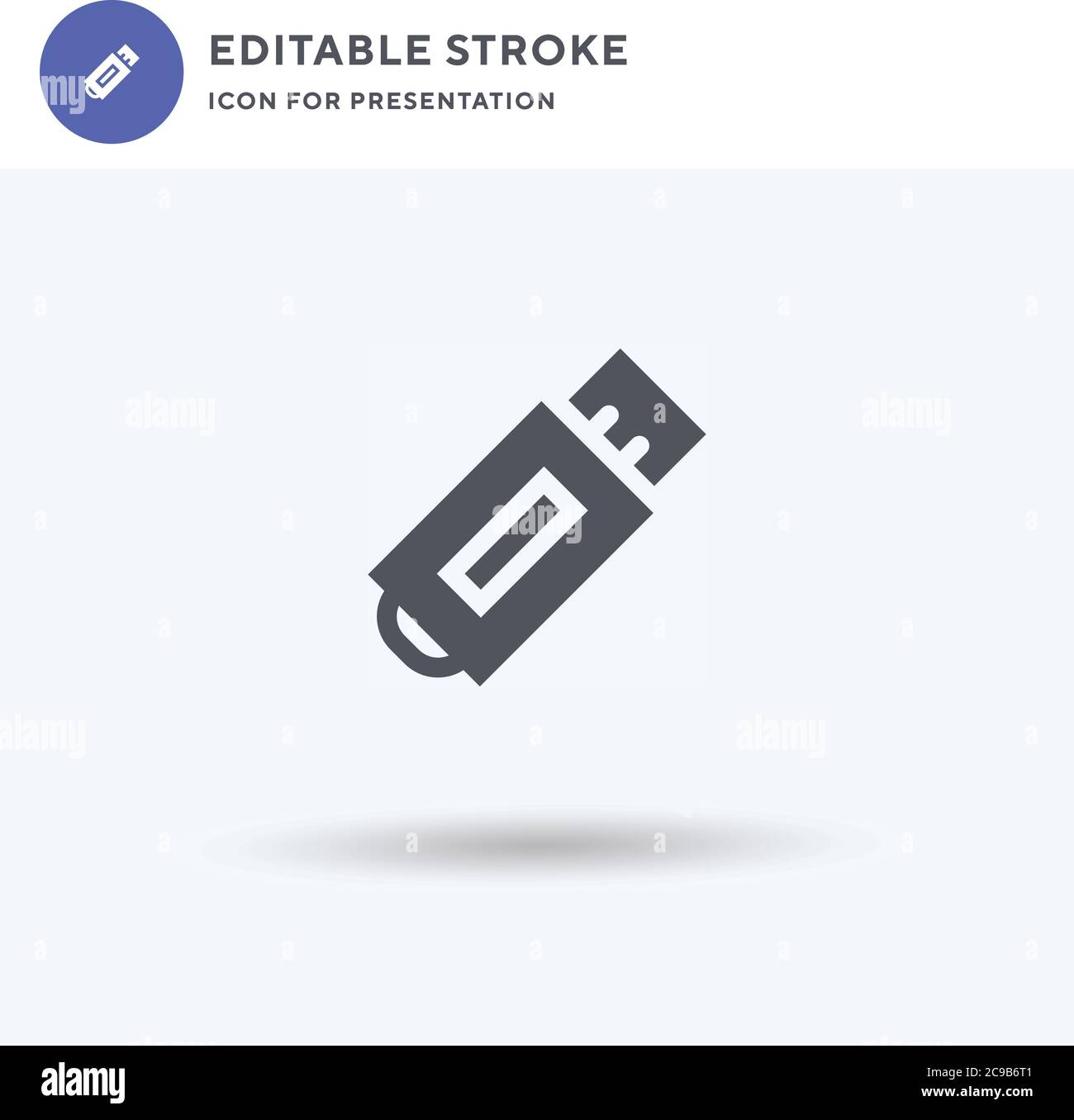 Pen Drive icon vector, filled flat sign, solid pictogram isolated on ...