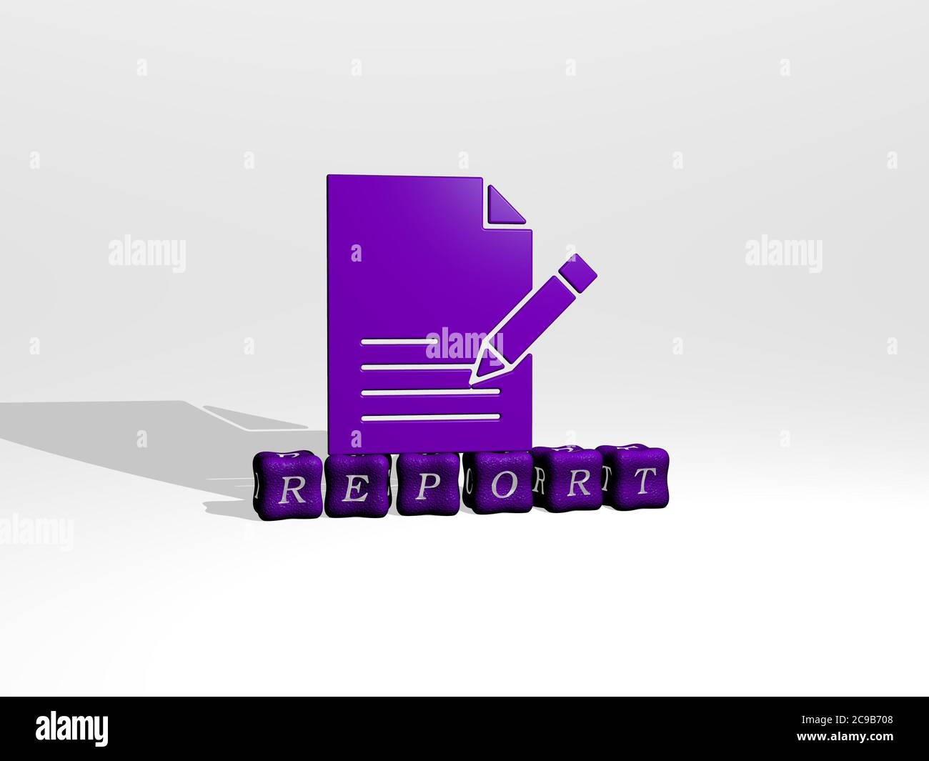 3D graphical image of REPORT vertically along with text built by ...