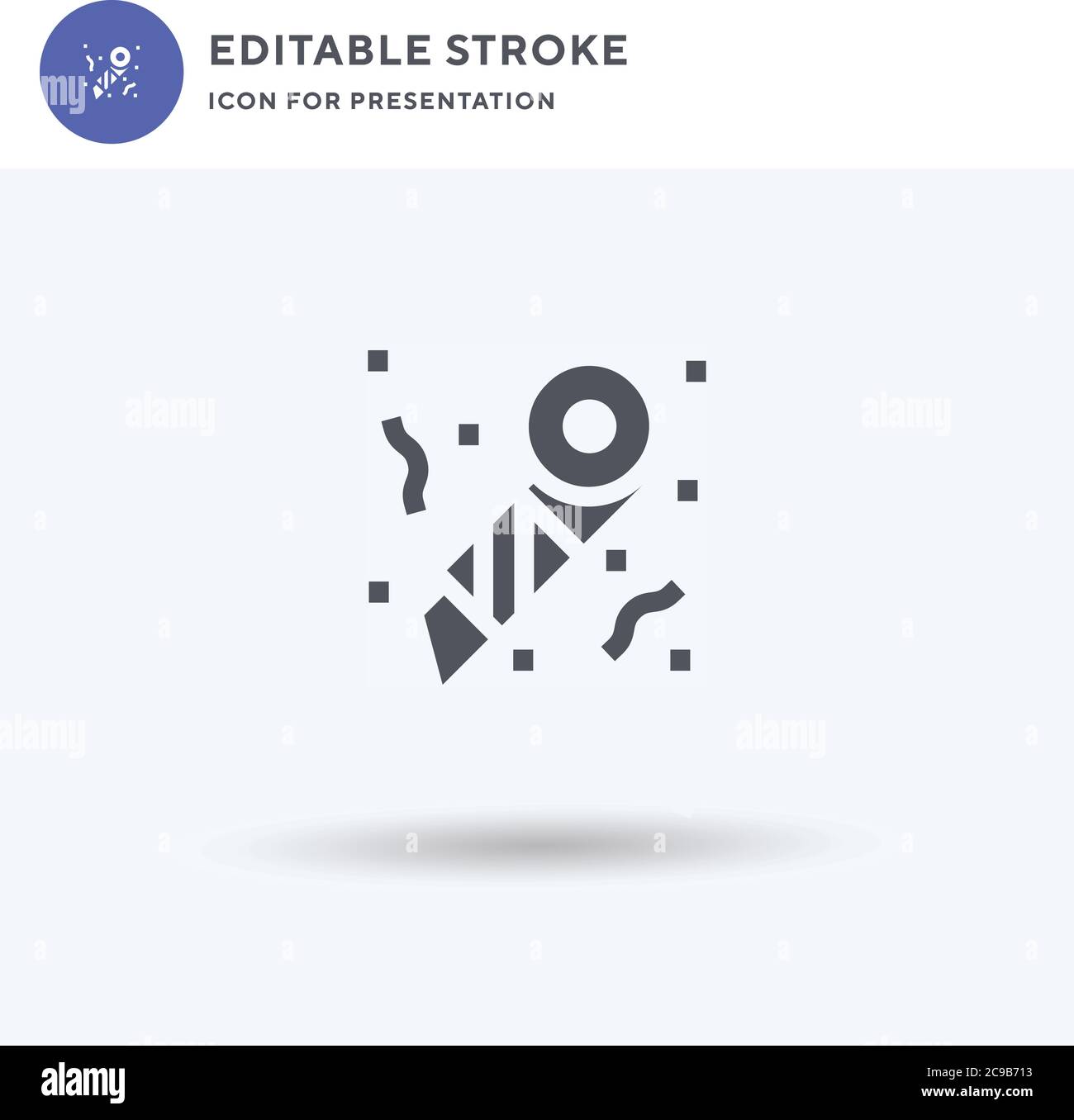 Party Blower icon vector, filled flat sign, solid pictogram isolated on ...