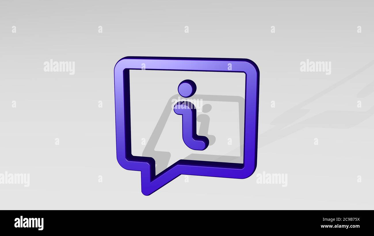 MESSAGES BUBBLE SQUARE INFORMATION stand with shadow. 3D illustration ...