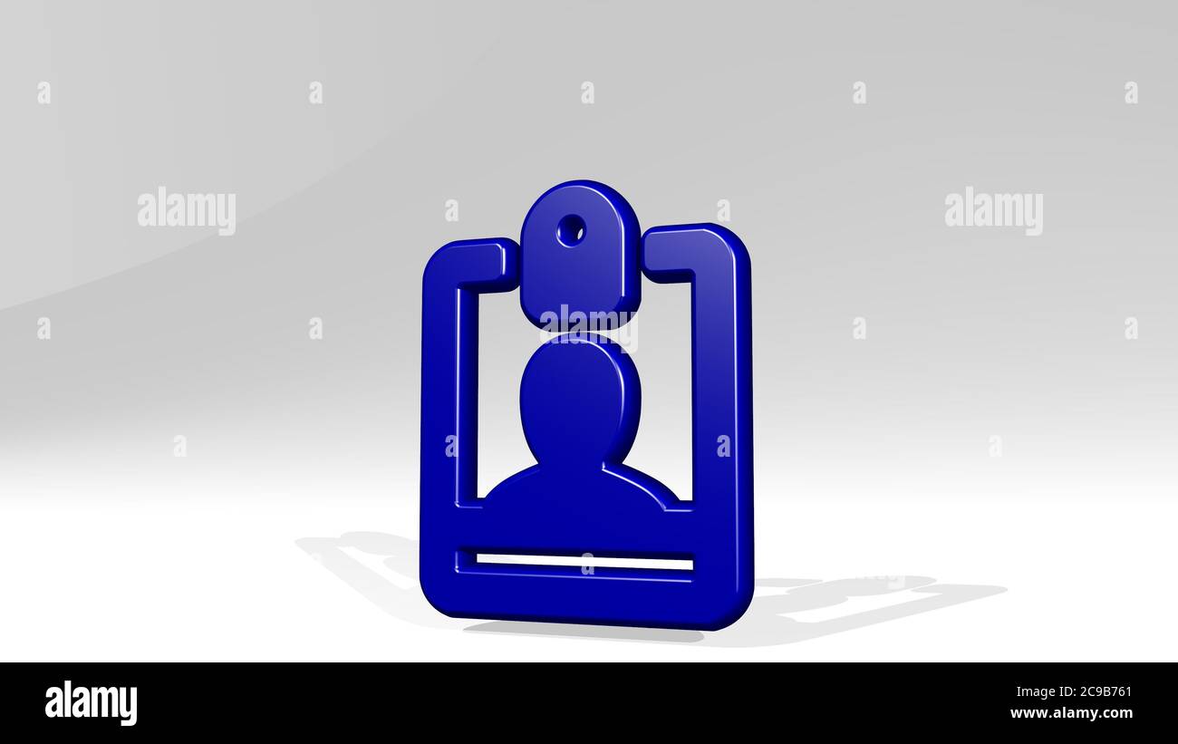 SINGLE NEUTRAL ID CARD made by 3D illustration of a shiny metallic ...