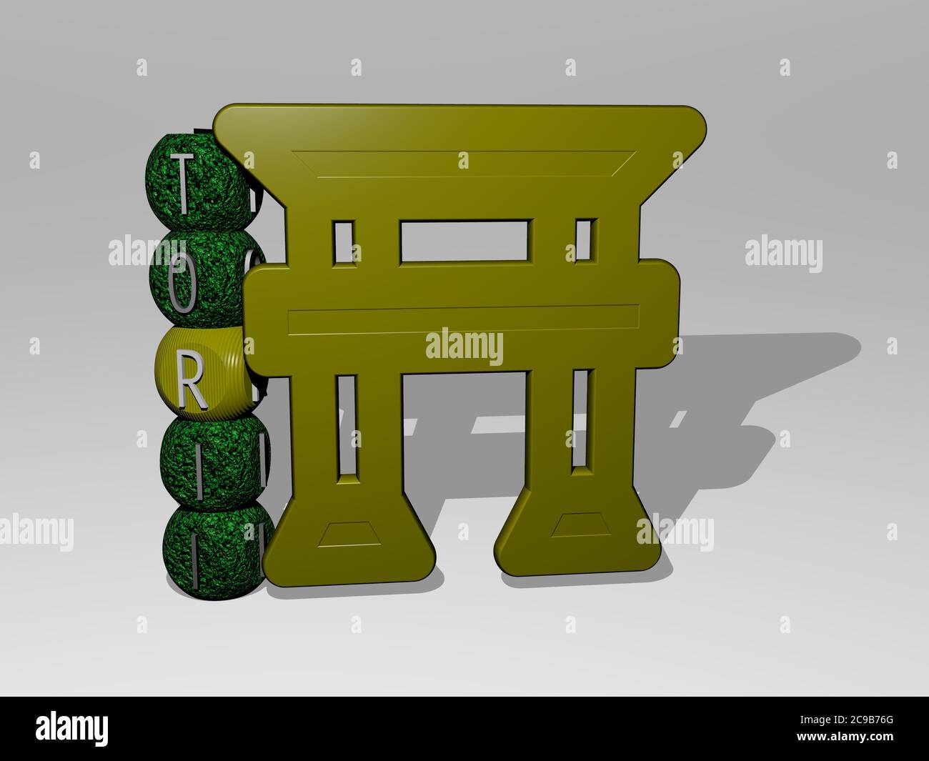 3D illustration of torii graphics and text around the icon made by ...