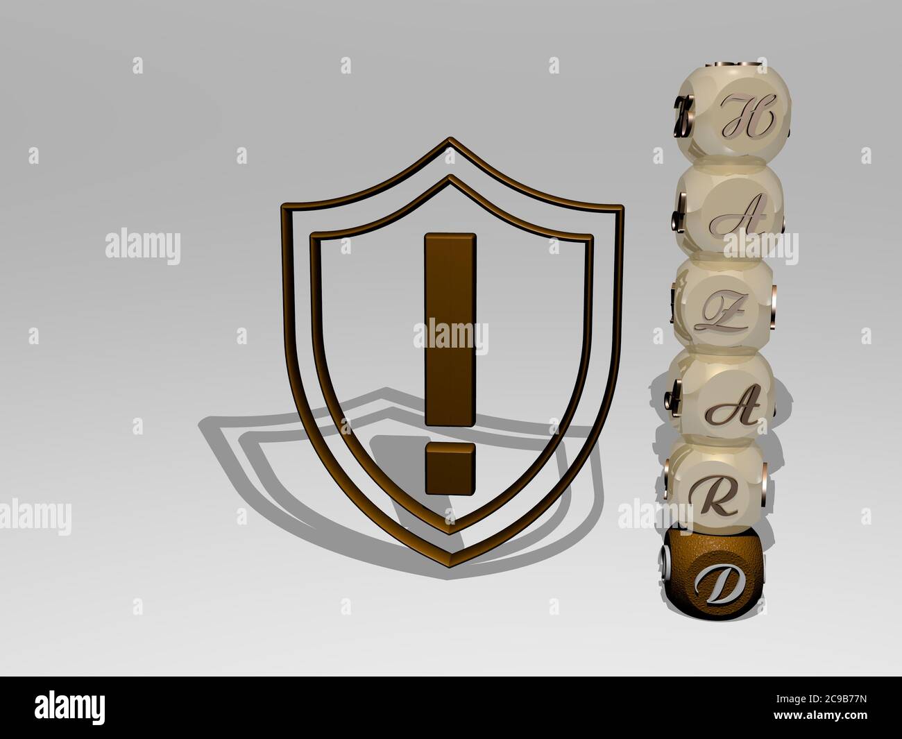 3D illustration of HAZARD graphics and text around the icon made by ...