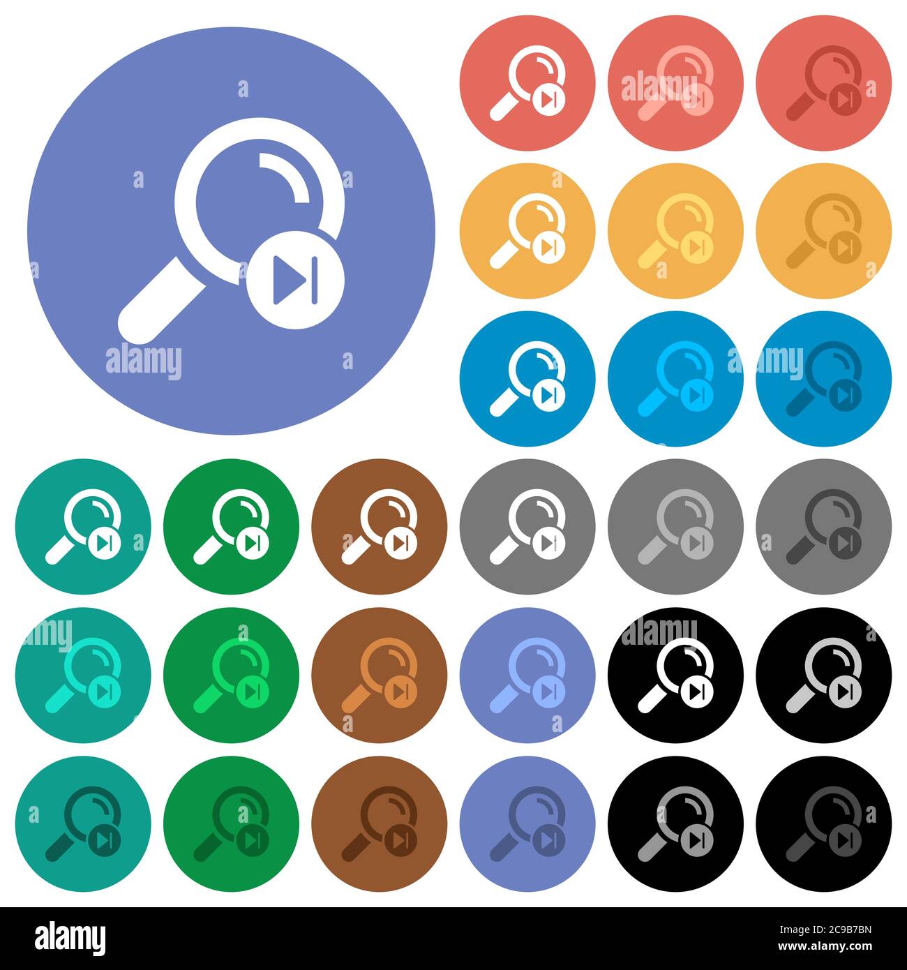 Find next search result multi colored flat icons on round backgrounds ...