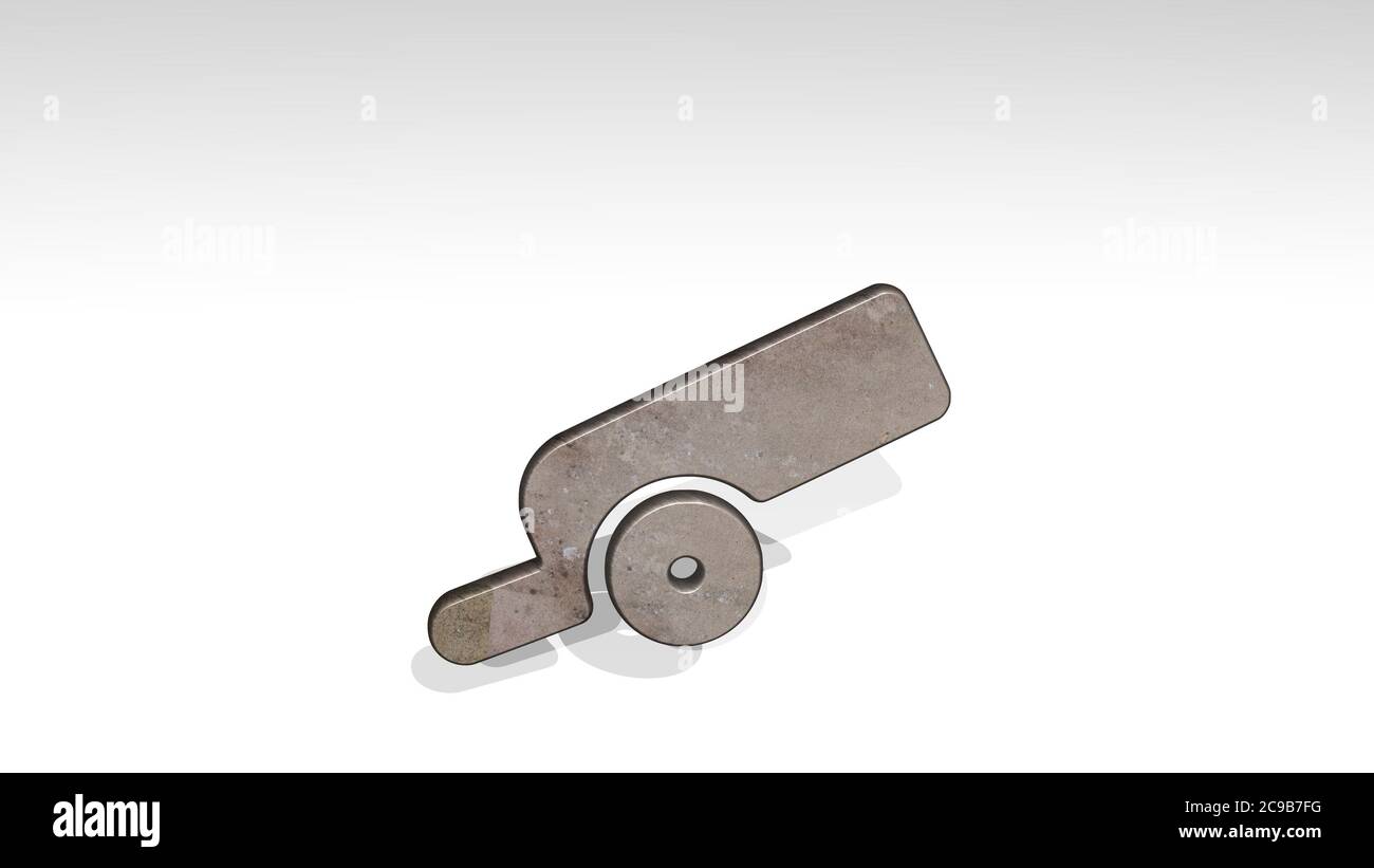 modern weapon cannon made by 3D illustration of a shiny metallic ...