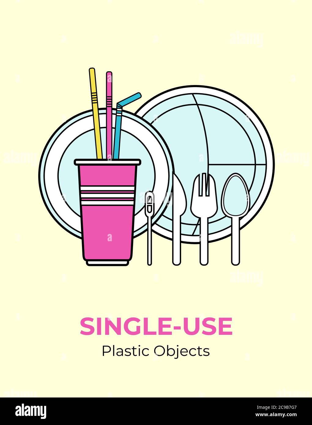 Single use party plates Stock Vector Images - Alamy