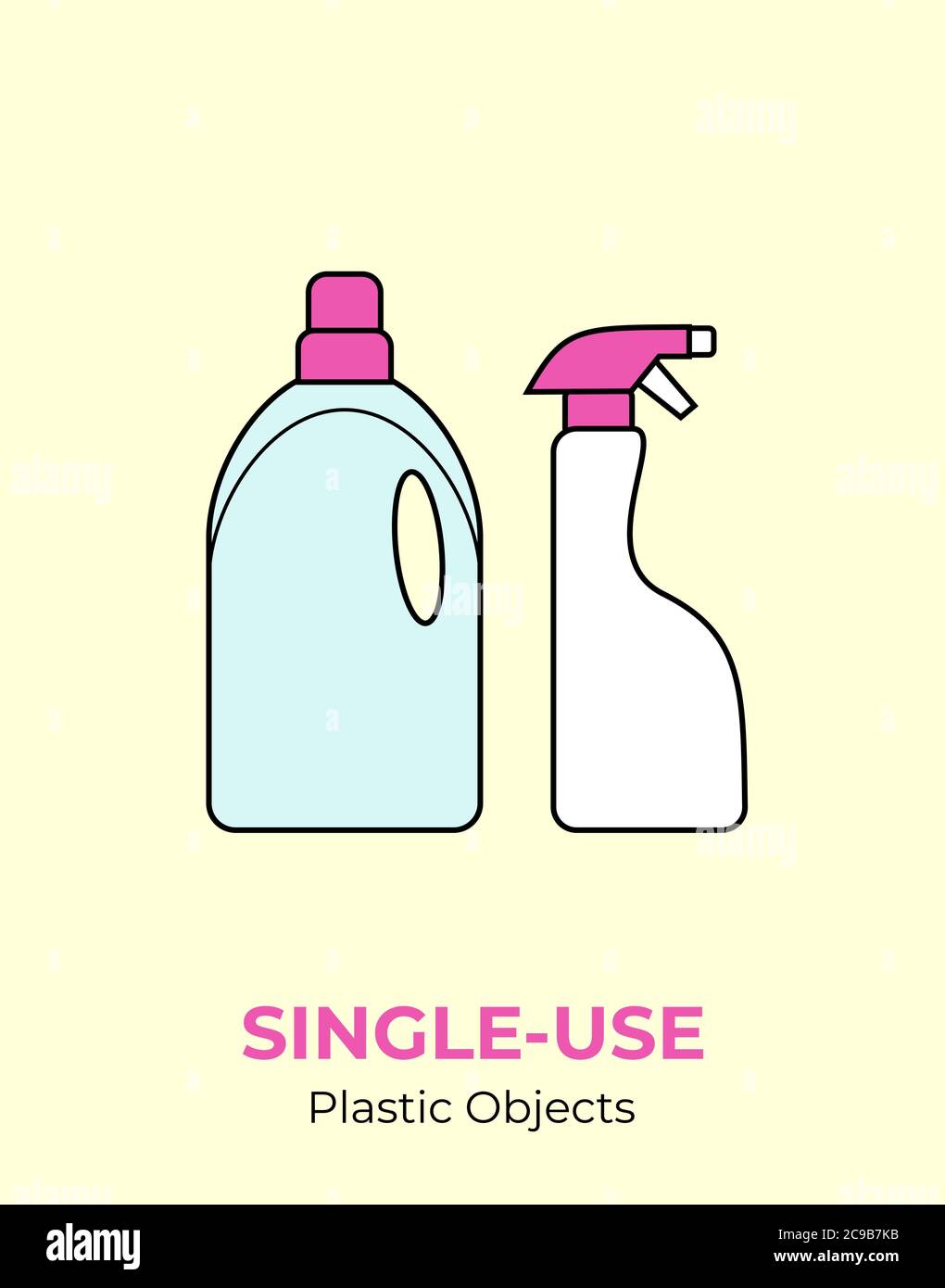 Single use plastic bottles Stock Vector Images - Alamy