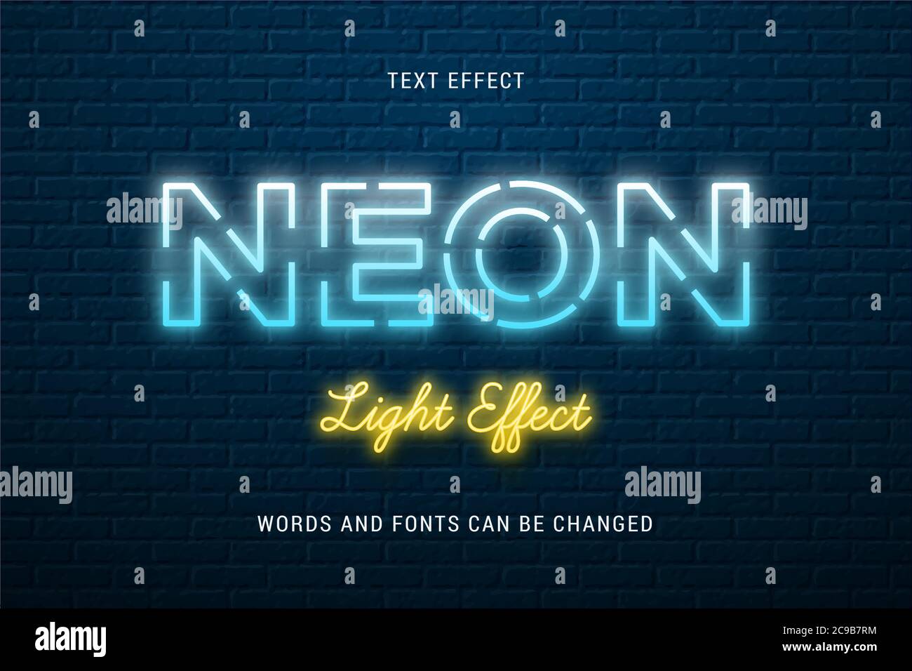 Neon text effect Stock Vector Images - Alamy
