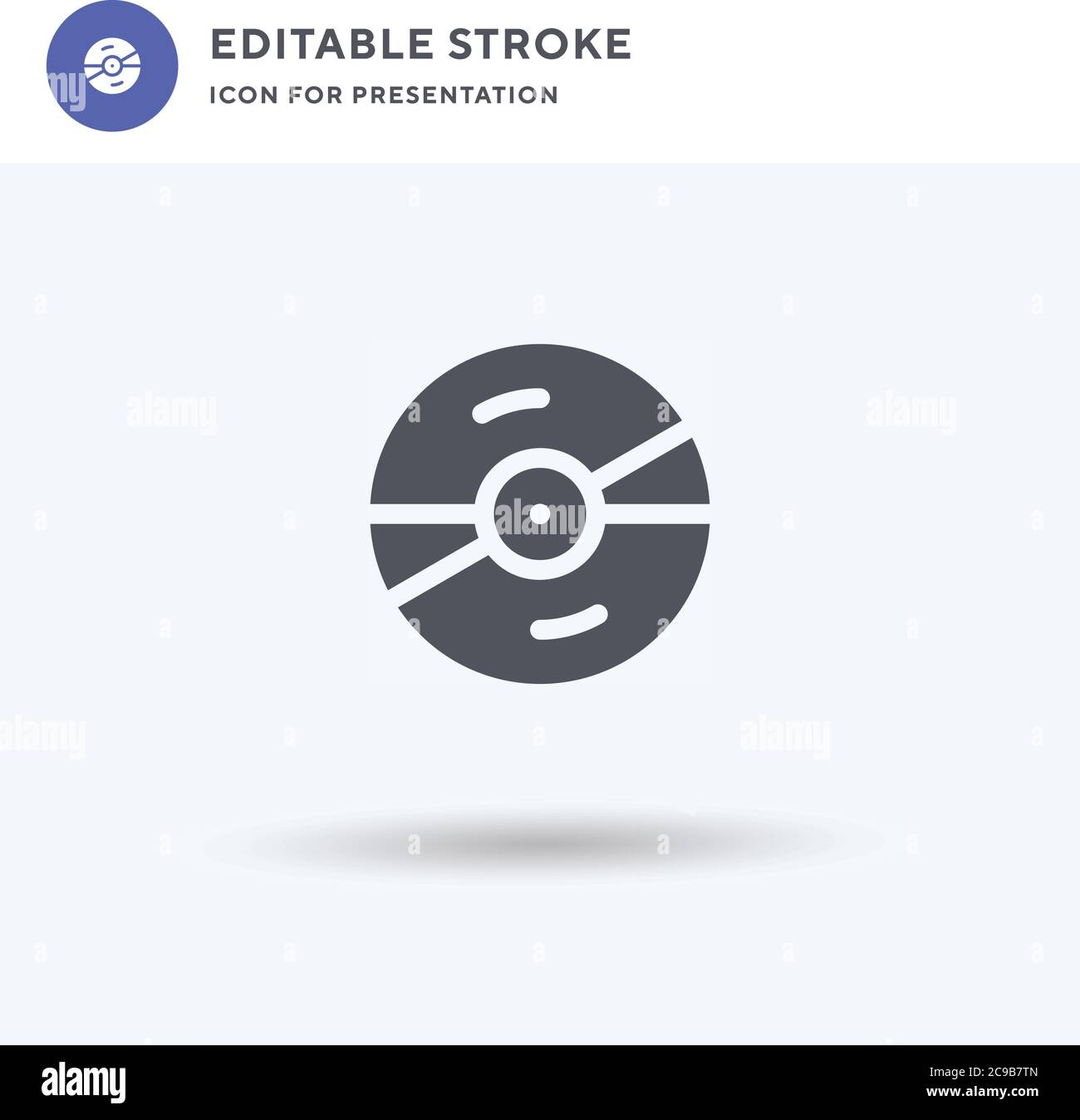 Disc icon vector, filled flat sign, solid pictogram isolated on white ...