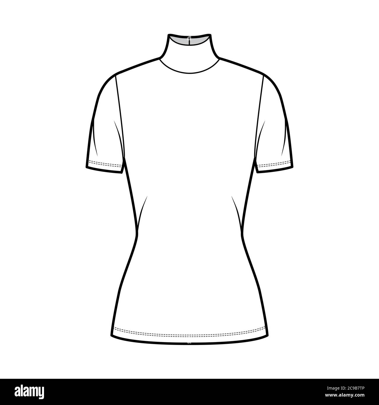 Turtleneck dress gown Stock Vector Images - Alamy